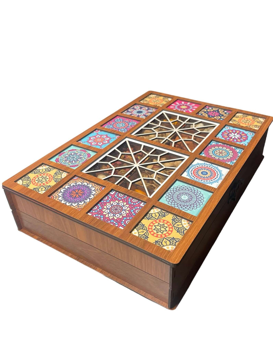 8 Salted & Saffron Nuts In Wooden Gift Box - Buy nuts online – Tavazo