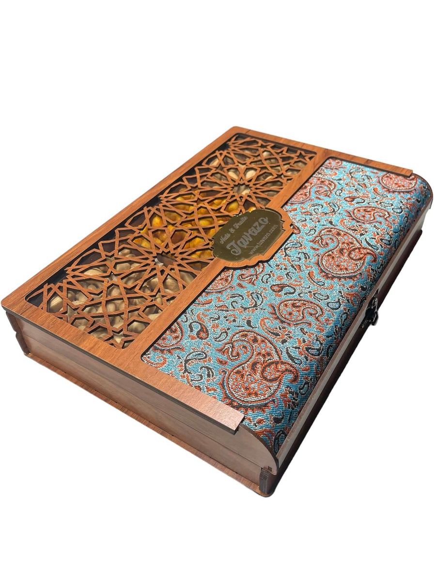 Salted & Saffron Roasted Nuts In Wooden Gift Box – Tavazo