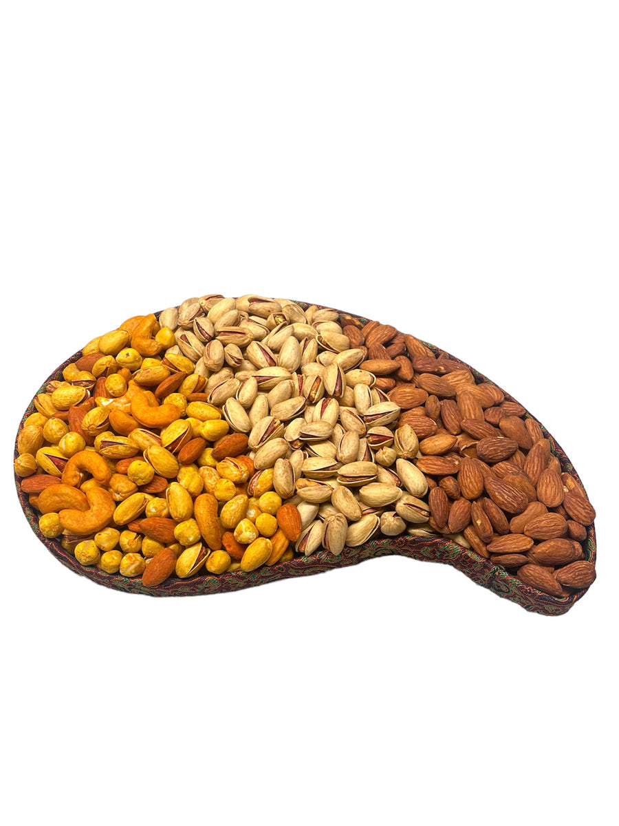 Salted & Saffron Nuts Termeh Tray – Buy gift baskets online – Tavazo